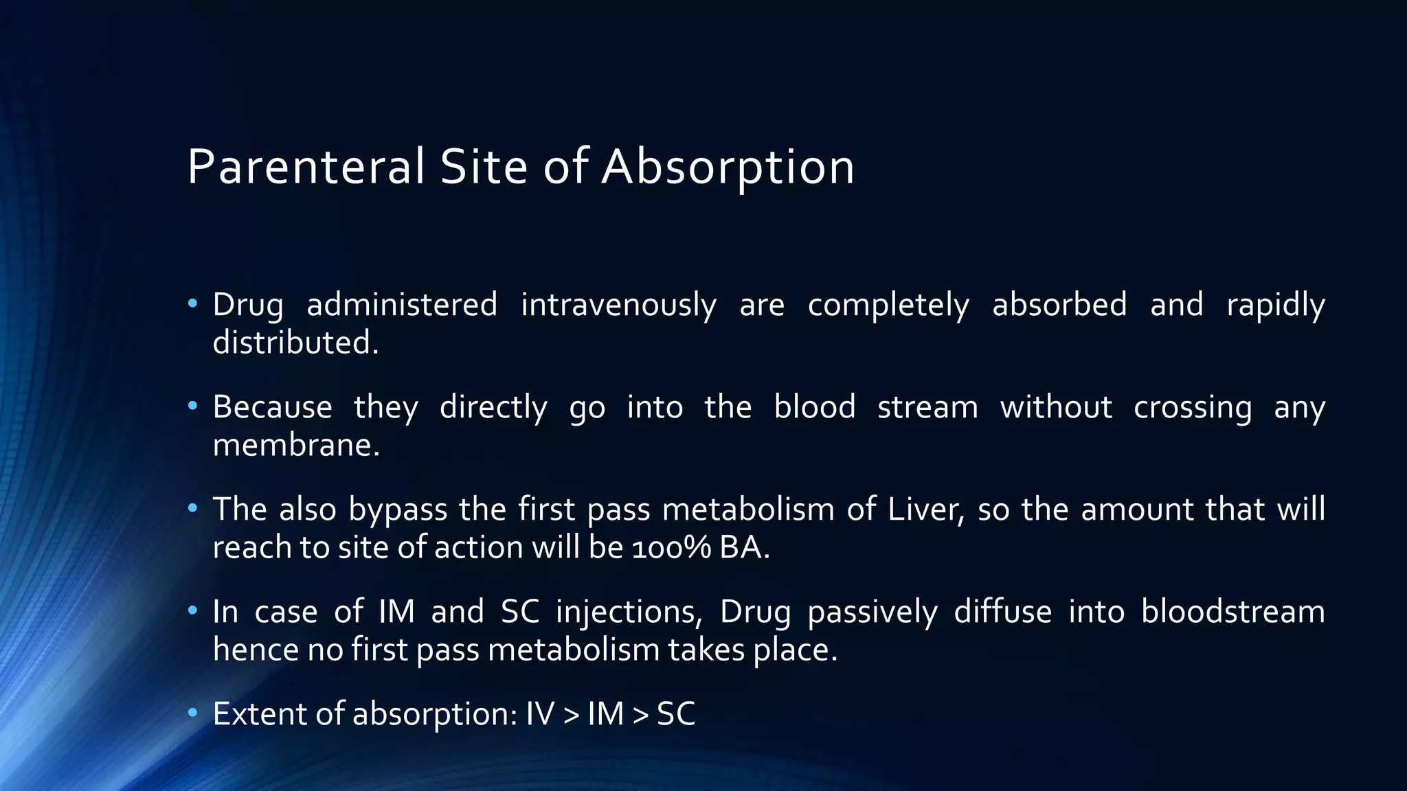 Absorption of drugs Pharmacokinetics | PDF