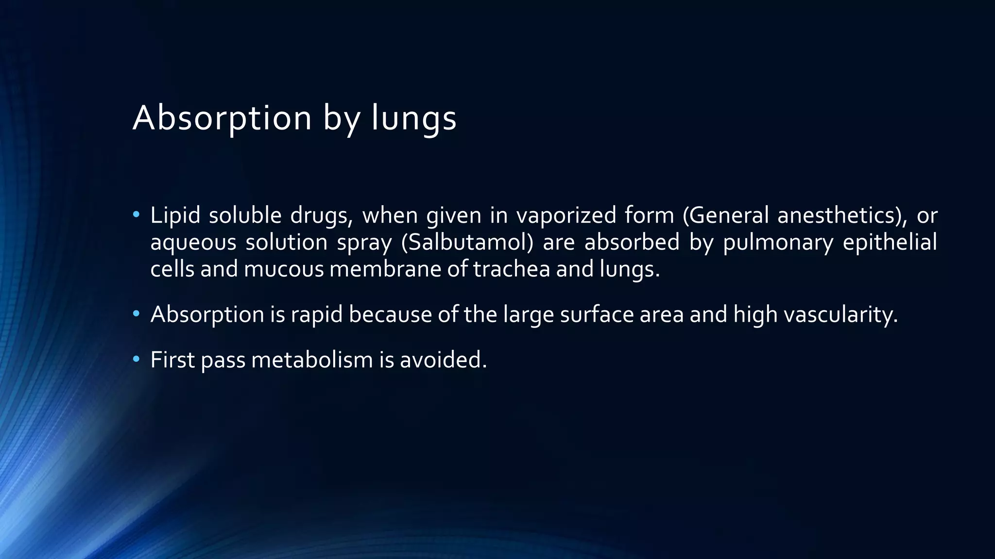 Absorption of drugs Pharmacokinetics | PDF