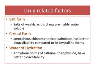 Absorption and bio availability of drugs | PPTX