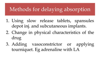 Absorption and bio availability of drugs | PPTX