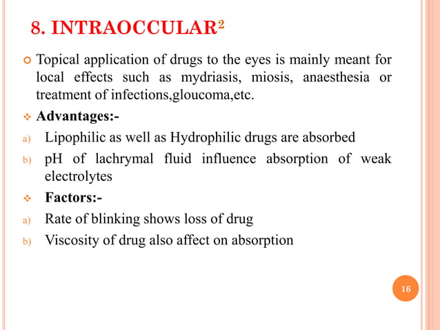 Absorption of drugs from non per os extravascular administration | PDF ...