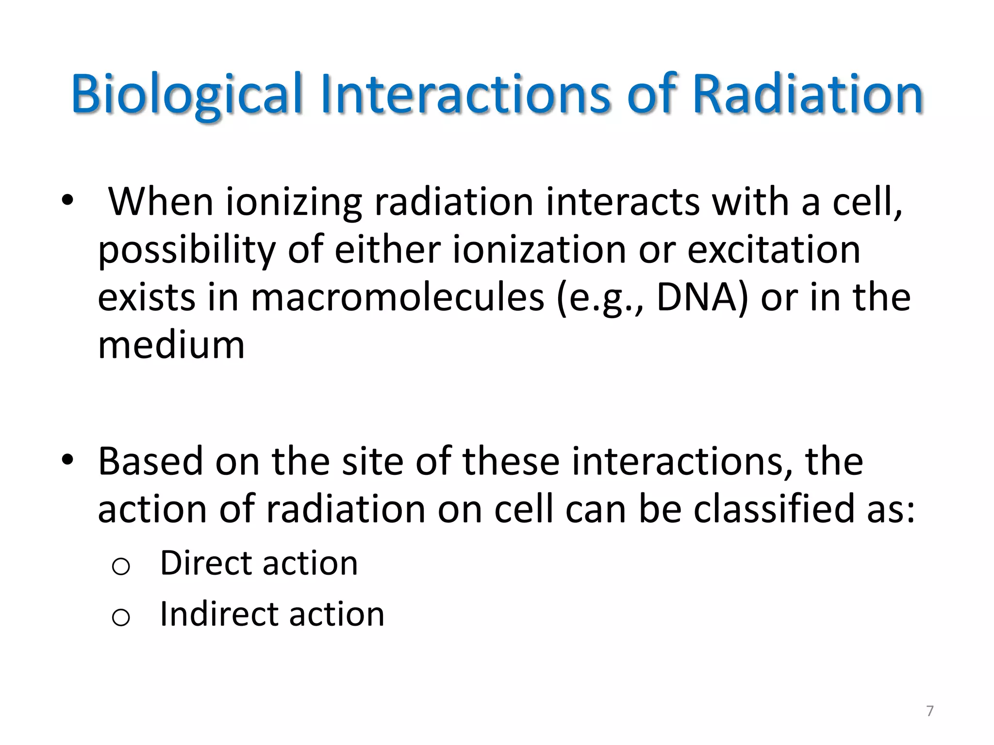 Absorption of radiation and DNA damage | PPTX