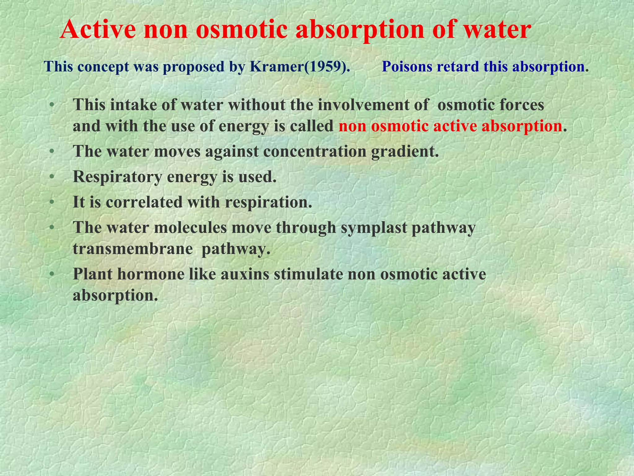 Absorption of water ppt | PPT
