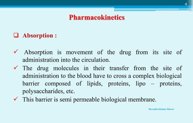 Absorption Pharmacokinetics (pharmacology and toxicology) | PPT
