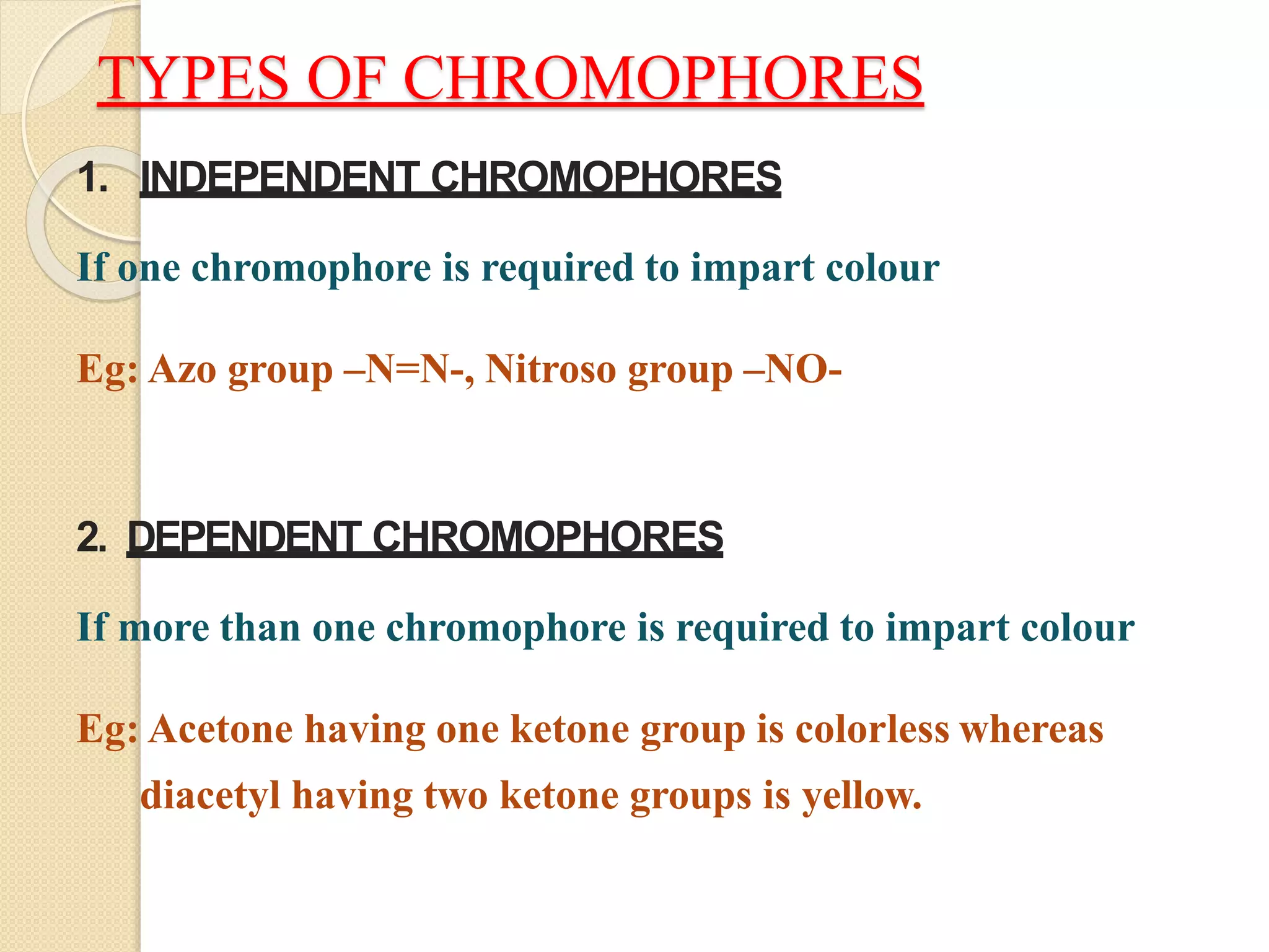 Absorption shifts (Chromophores and Auxophores Concept) | PPTX