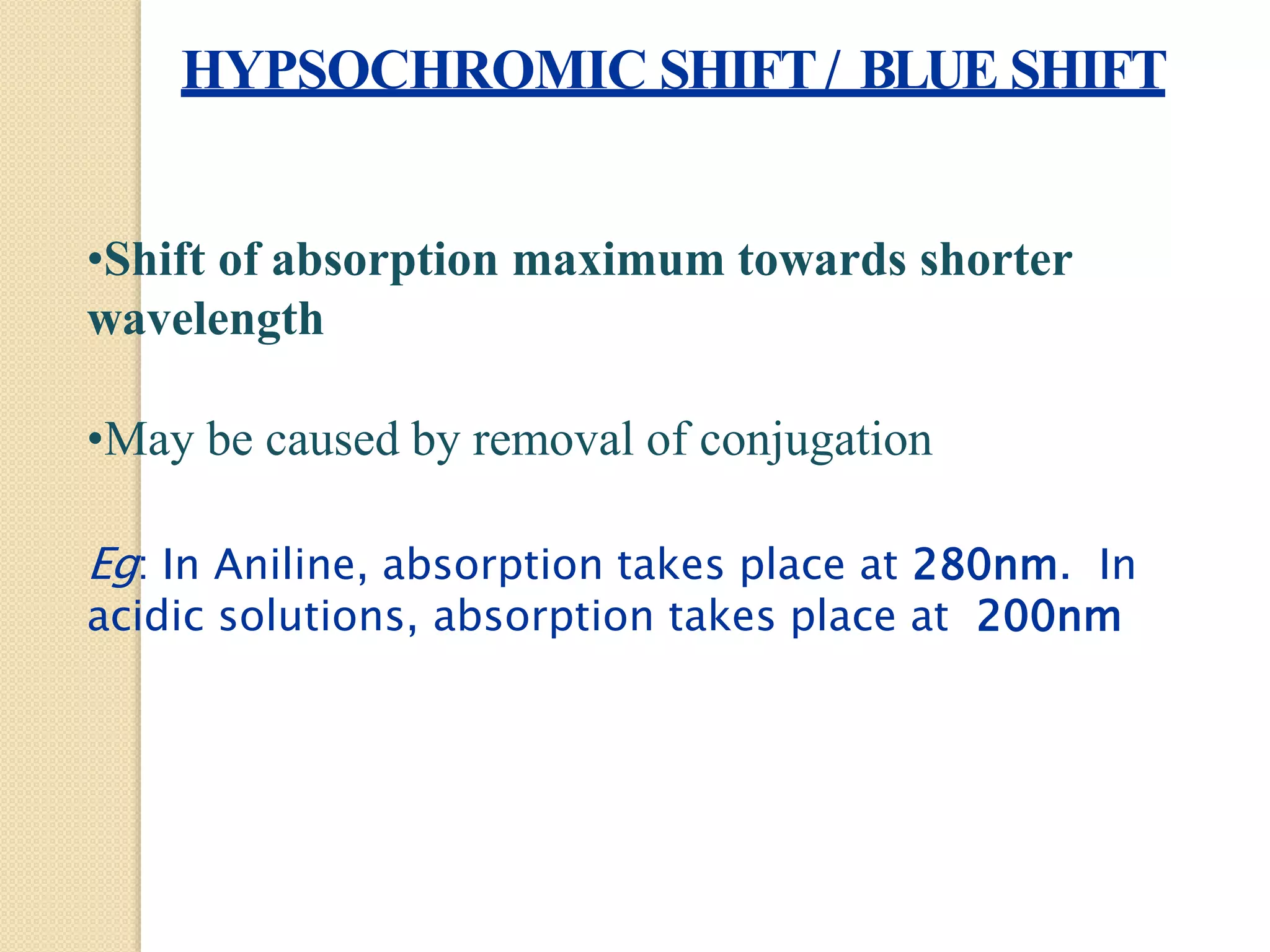 Absorption shifts (Chromophores and Auxophores Concept) | PPTX