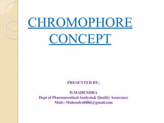 Absorption shifts (Chromophores and Auxophores Concept) | PPTX
