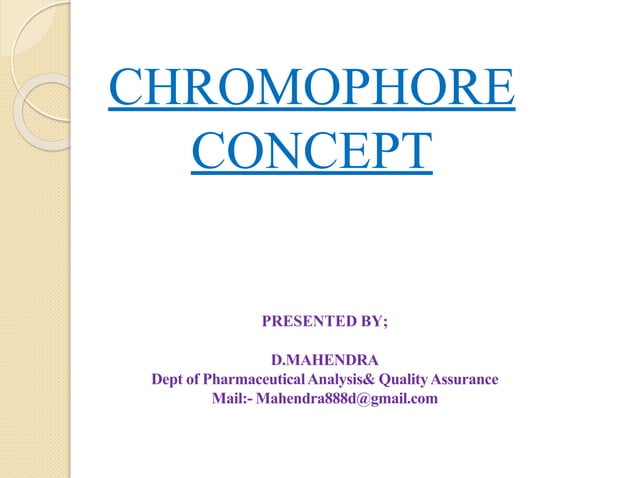 Absorption shifts (Chromophores and Auxophores Concept) | PPTX
