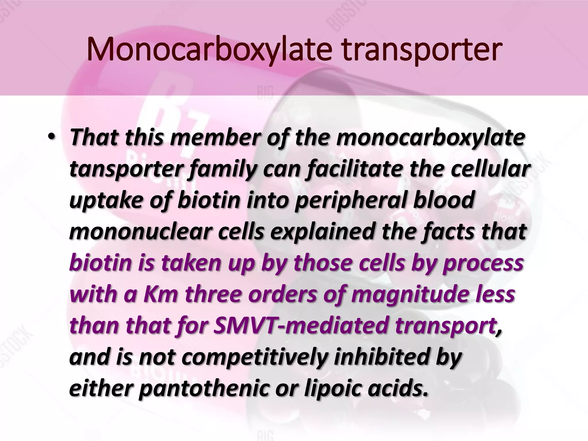 Absorption, transport and metabolism of biotin | PPSX
