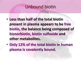 Absorption, transport and metabolism of biotin | PPSX