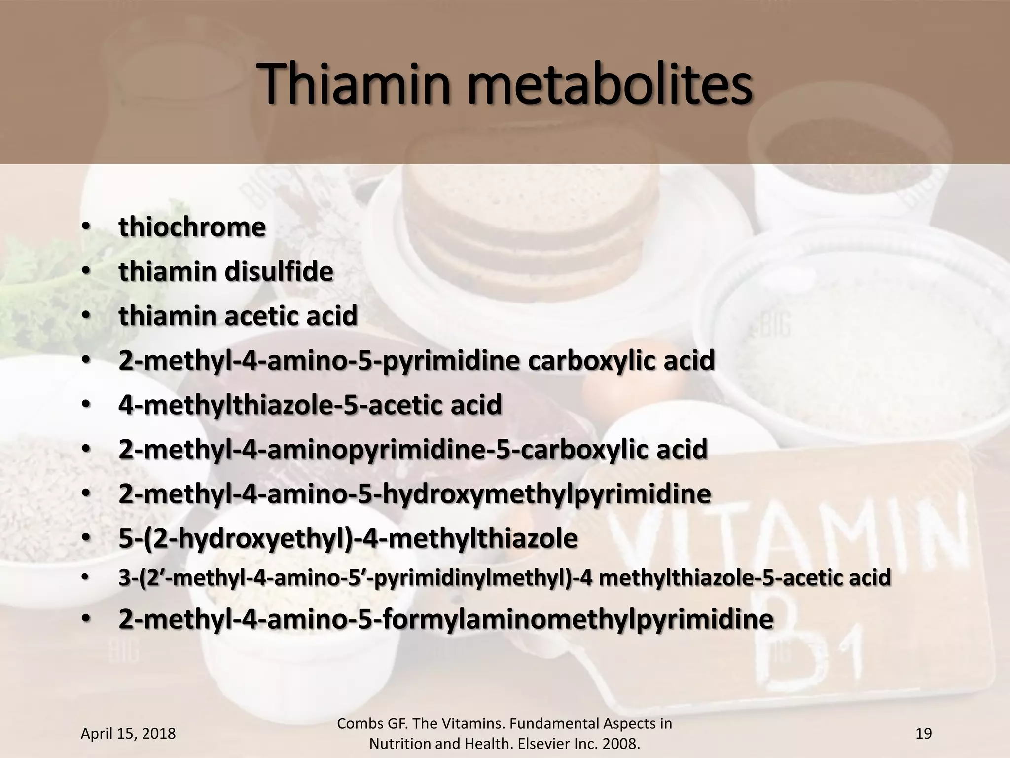Absorption, transport and metabolism of thiamin | PPSX