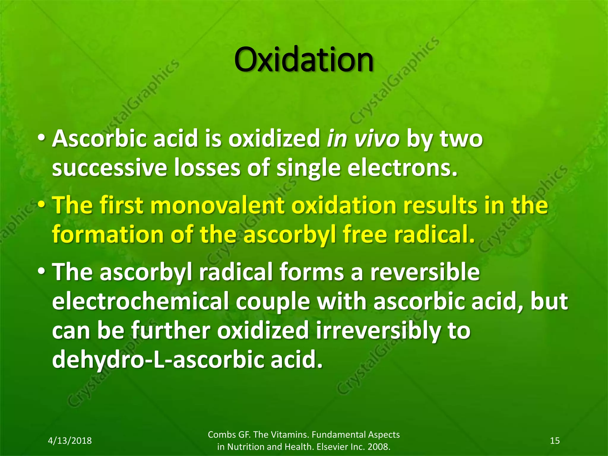 Absorption, transport and metabolism of vitamin C | PPSX