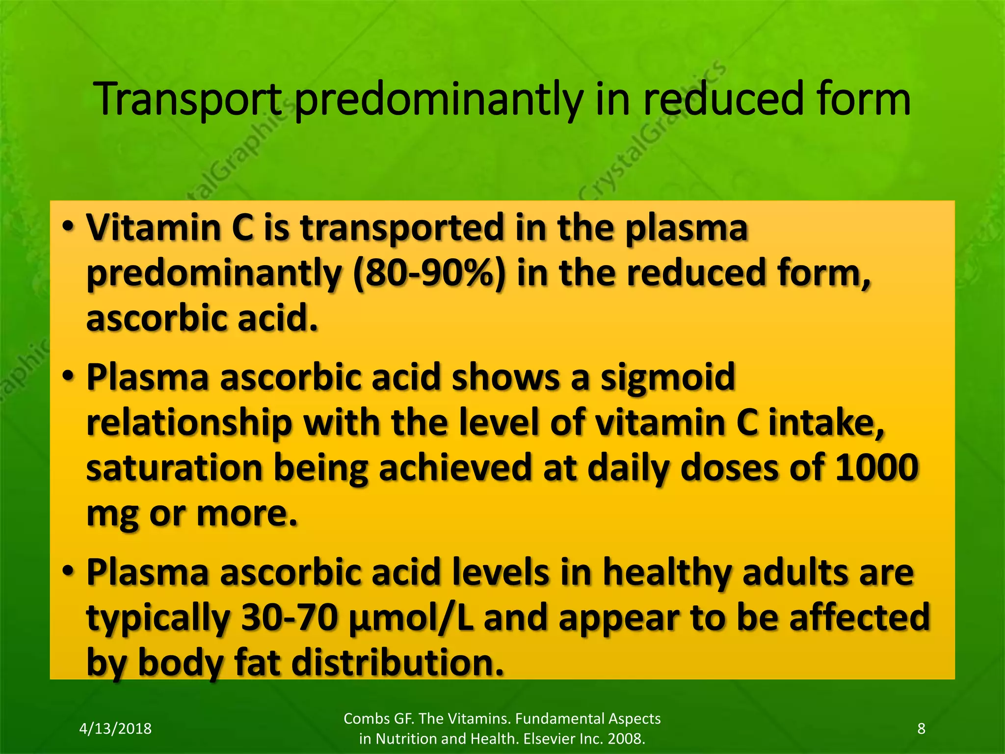 Absorption, transport and metabolism of vitamin C | PPSX