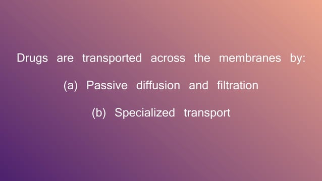 Pharmacokinetics: Absorption (Transport mechanism) | PPTX | Chemistry ...