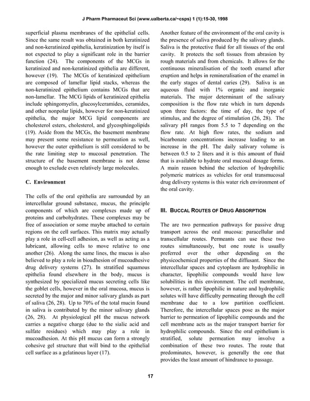 Absorption via buccal mucous membrane | PDF