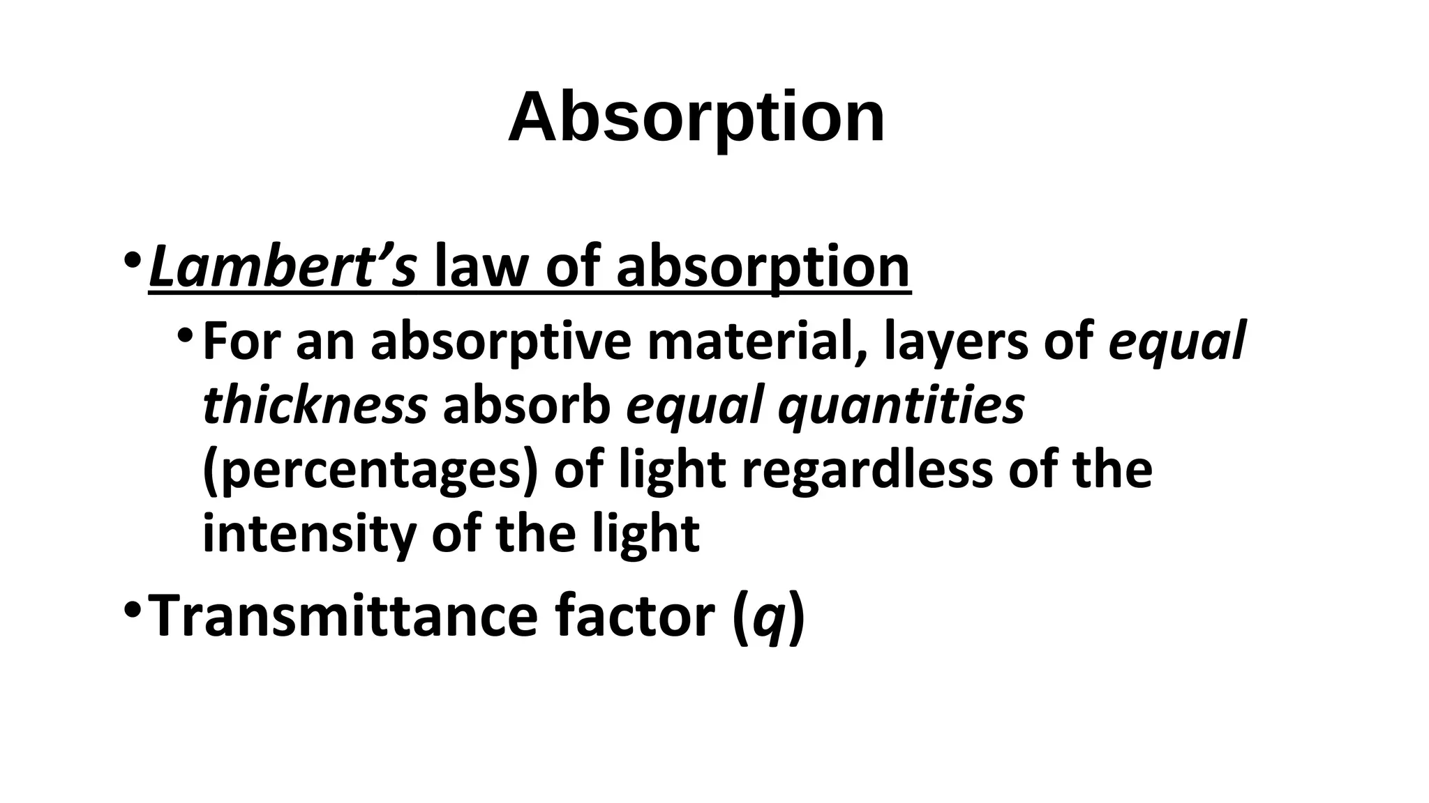 Absorptive lens, transmission standards | PPT