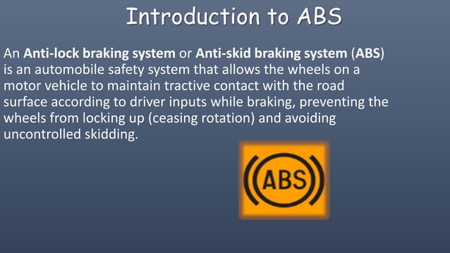 Anti-Lock Brake System presentation | PPTX