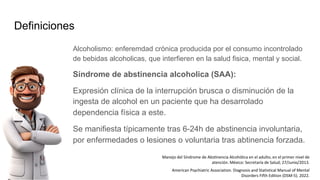 sindrome de abstinencia alcoholica fisiopatologia | PDF