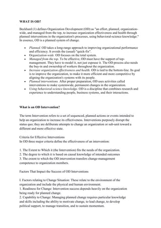 OD interventions and their implications | DOCX