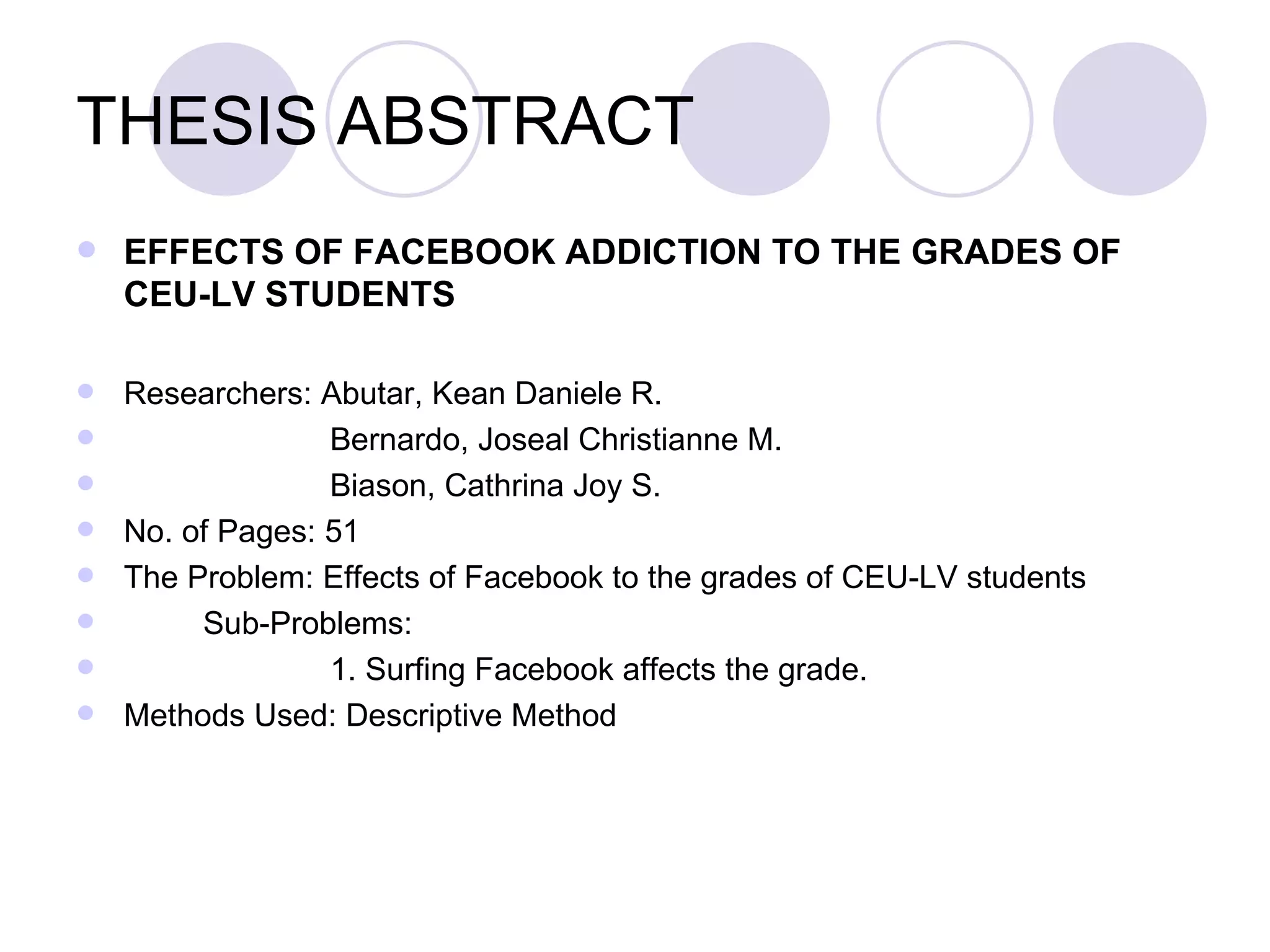 Facebook Addiction Disorder | PPT | Social Networking | Internet