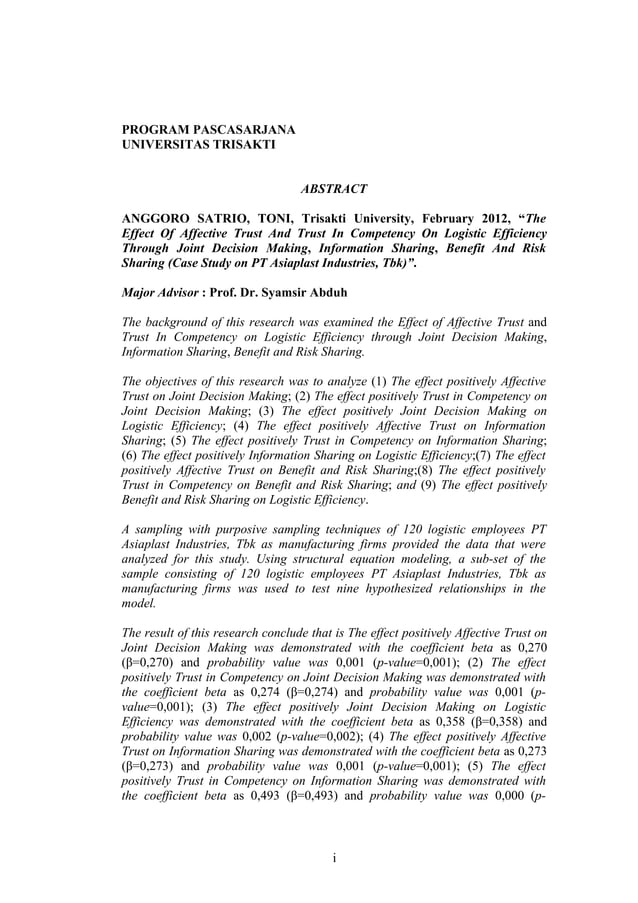 Abstract | DOC | Logistics | Business