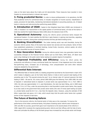 reforms in banking sector of india | DOC | Business Banking & Finance ...