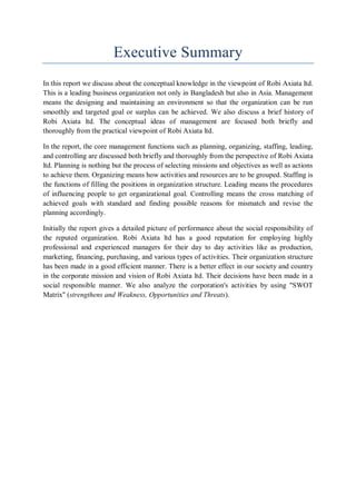 Abstract (The management functions of Robi Axiata ltd. ) | PDF