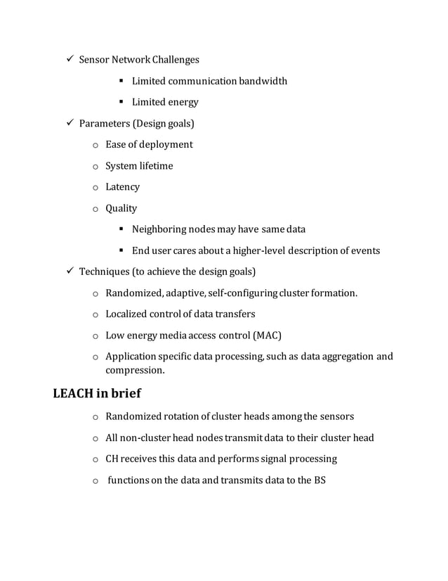 Abstract on Implementation of LEACH Protocol for WSN | DOCX