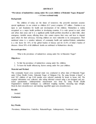 Abstract on prevalence of malnutrition | PDF