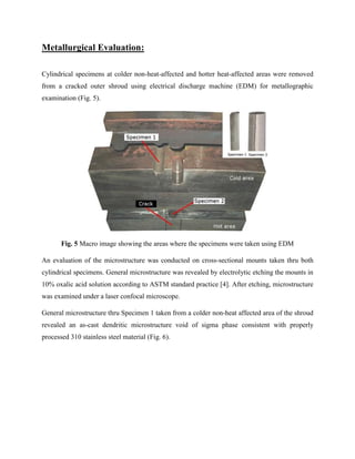 investigation of Cracking of the outer shroud component of a turbine ...