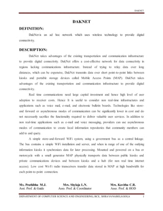 Daknet Abstract ( prepared by me for seminar in my college ) | DOCX