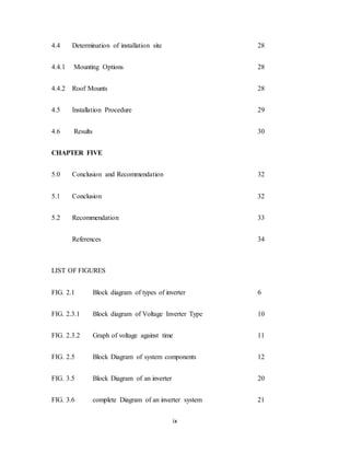 Abstract and table of content of a project | DOCX