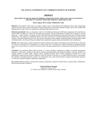 "Quadriceps Fibrosis after Intramuscular Injections in Children ...