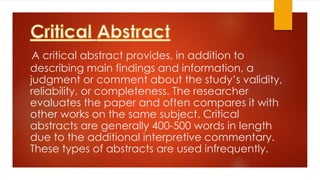 what is an Abstract & importance of an Abstract | PDF