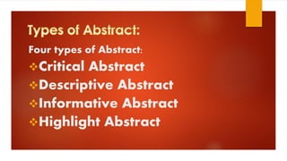 what is an Abstract & importance of an Abstract | PPT