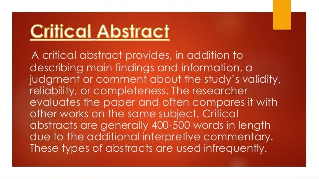 what is an Abstract & importance of an Abstract
