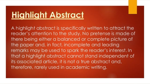 what is an Abstract & importance of an Abstract