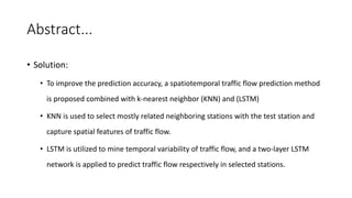 Predict Traffic flow with KNN and LSTM | PPTX | Business | Business and ...
