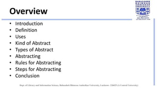 Abstract and Abstracting | PPTX