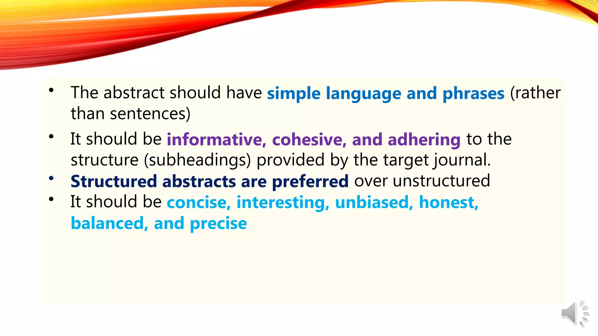 Abstract formation for research study | PPTX