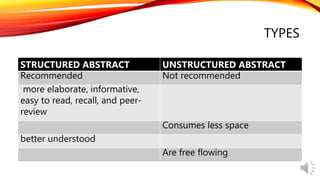 Abstract formation for research study | PPTX
