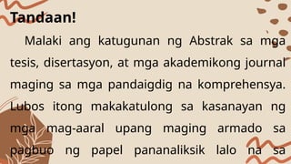 Filipino sa Piling Larang in Abstract.pptx