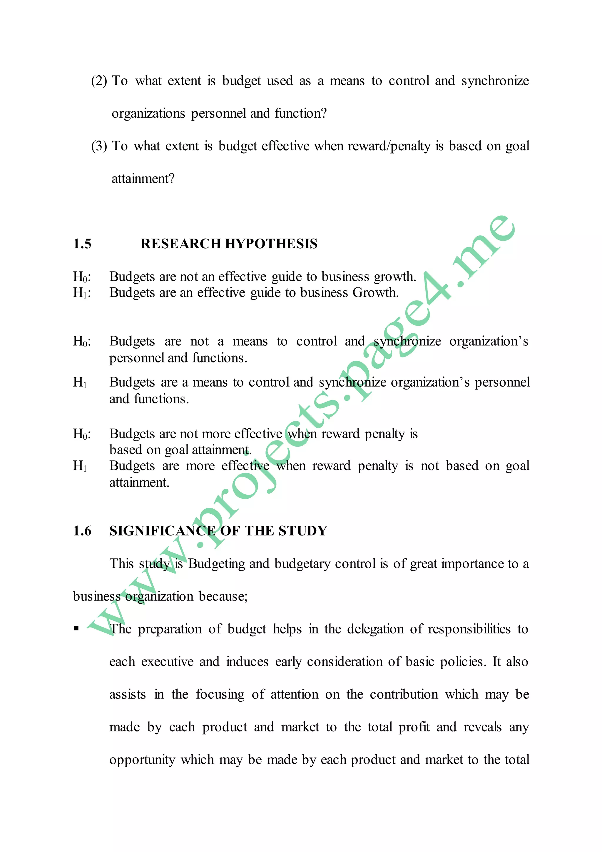 Budget & Budgetary Control in Business Organizations | DOCX