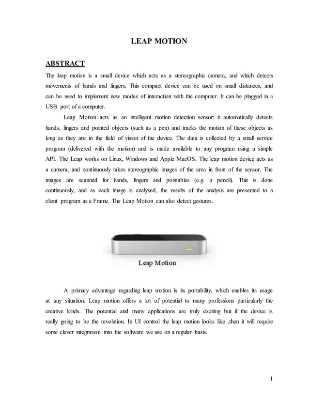 Abstract leapmotion | PDF