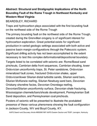 Abstract structural and stratigraphic implications of the north ...