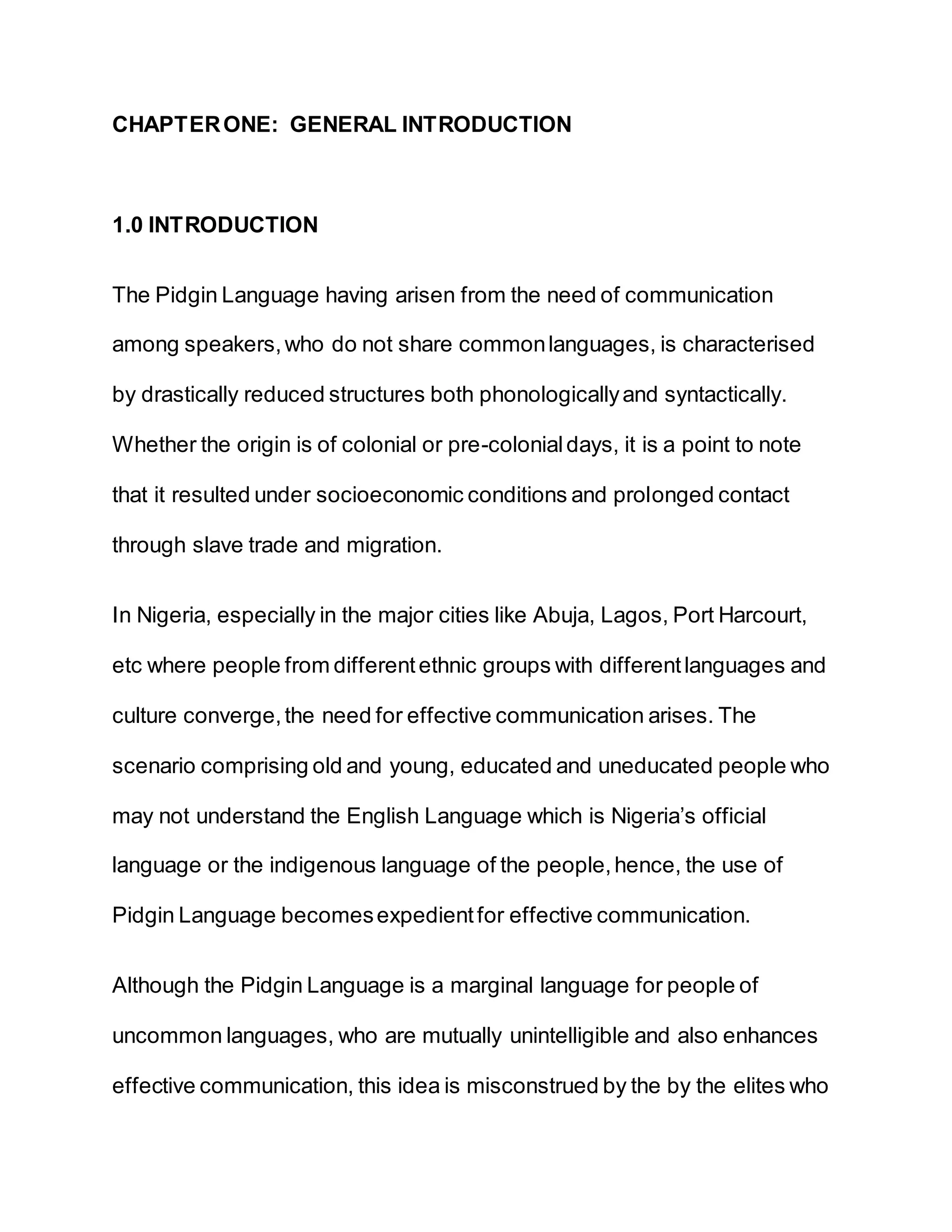 The Use of Pidgin English Vocabulary in The Music Industry | DOCX