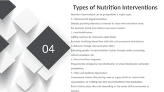 Presentation of nutrition interventions. | PPT