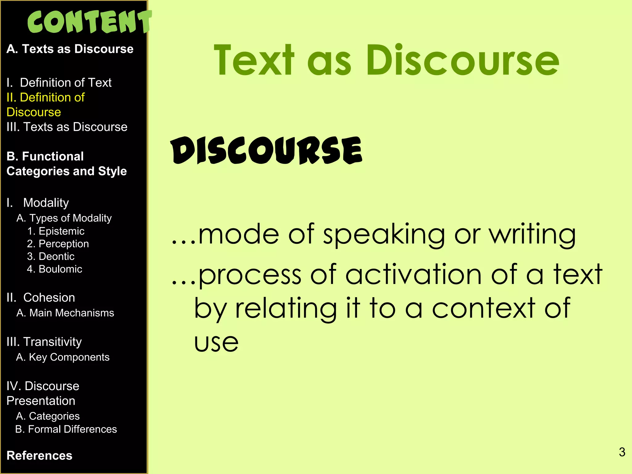 STYLISTICS: Discourse and Context 1: Function | PPTX