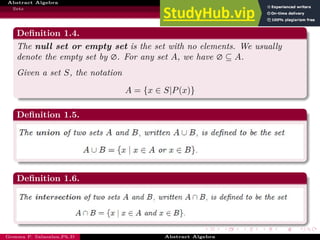 Abstract Algebra Beamer Lesson1 | PDF