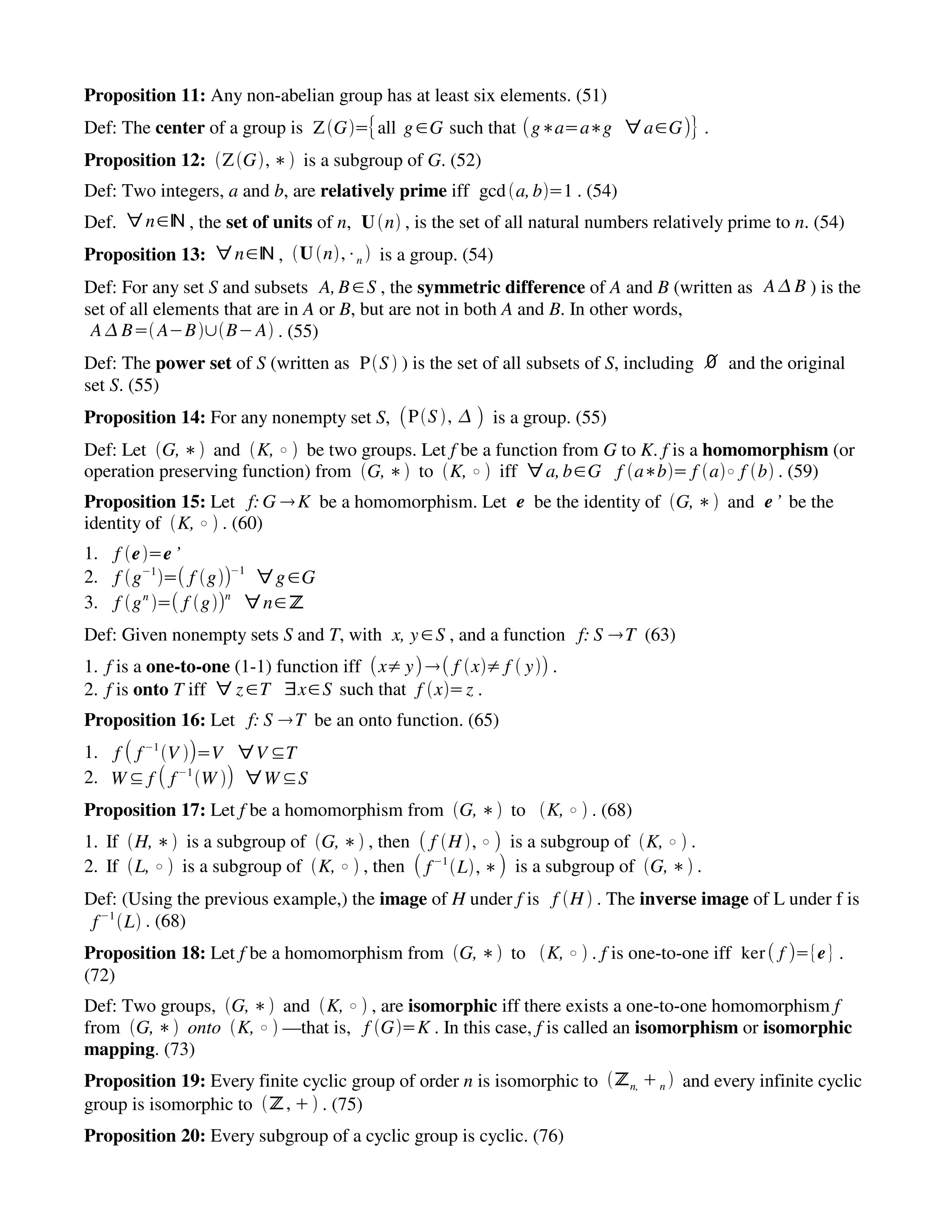 Abstract Algebra Cheat Sheet | PDF